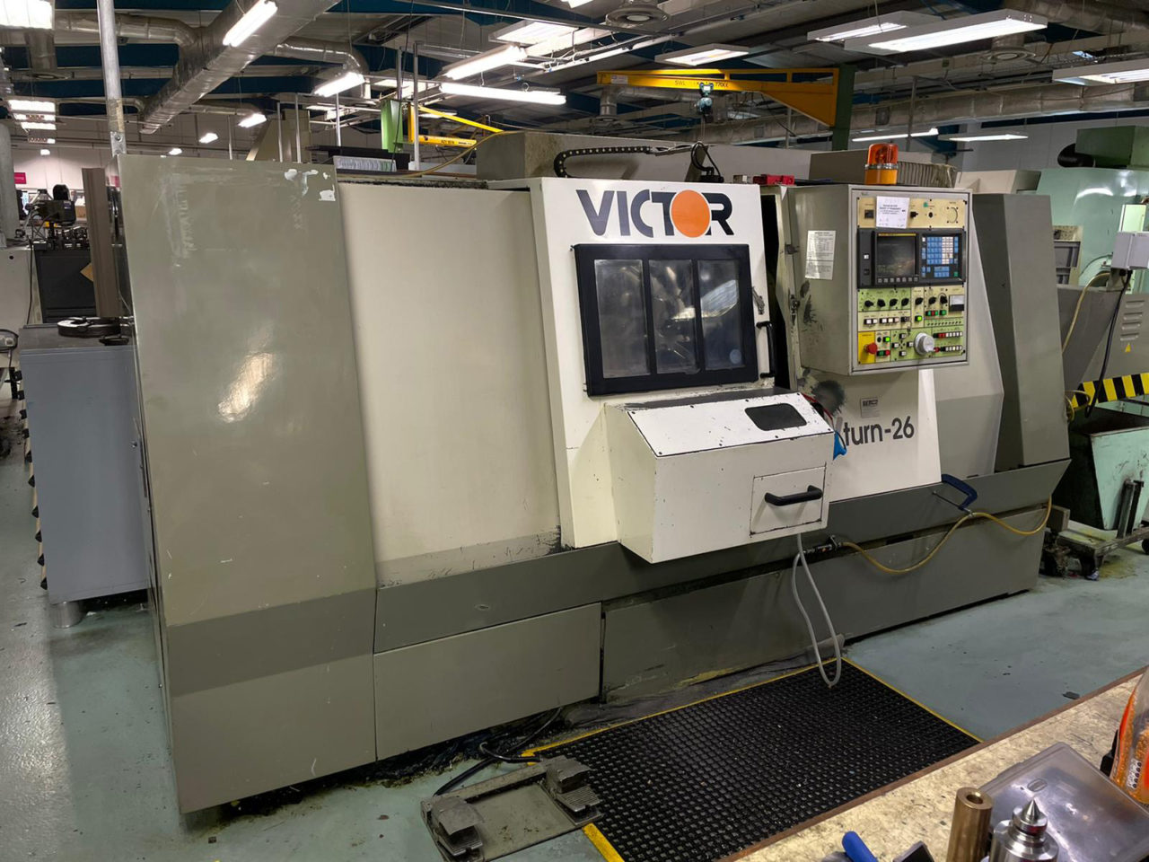 VICTOR Vturn 26 CNC Lathe with C Axis and Driven Tooling. Fanuc OT ...